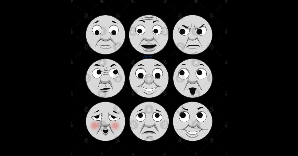 The many faces of Thomas the Tank Engine - Thomas Tank Engine - Sticker ...