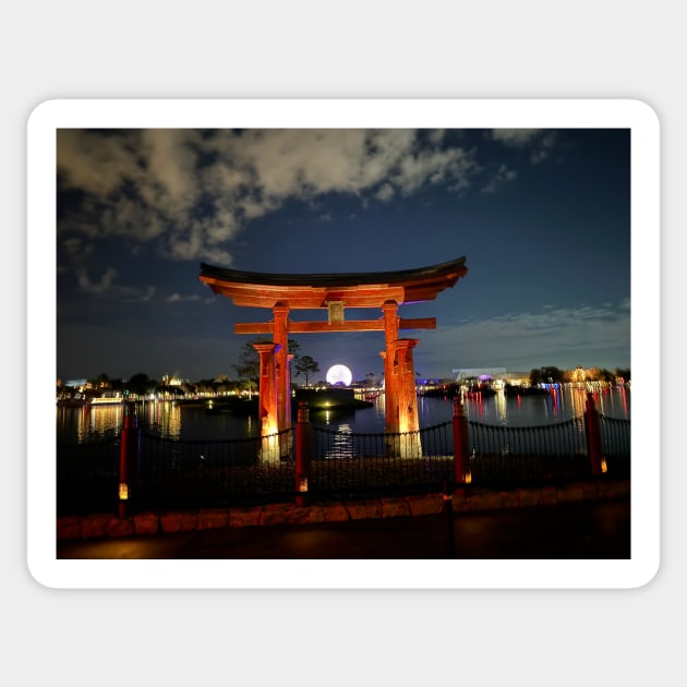Torii Gate at Itsukushima Shrine at night in Epcot - Torii Gate ...