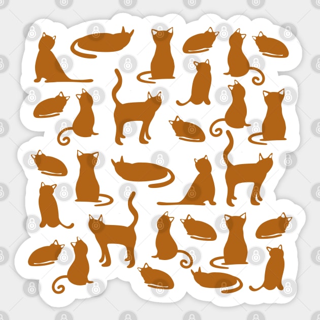 Black & Brown/Tan Cat Pattern - Cat - Sticker | TeePublic