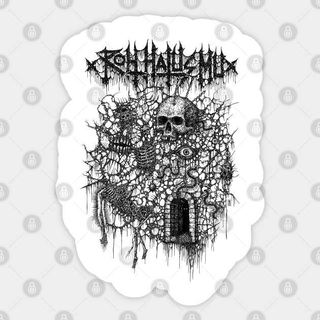 Depressing, death metal design - Metal Music - Sticker | TeePublic