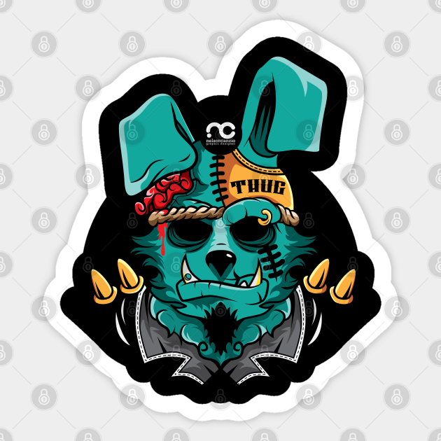 Thug Rabbit - Thug Gangsta Rabbit Bunny Hare - Sticker | TeePublic