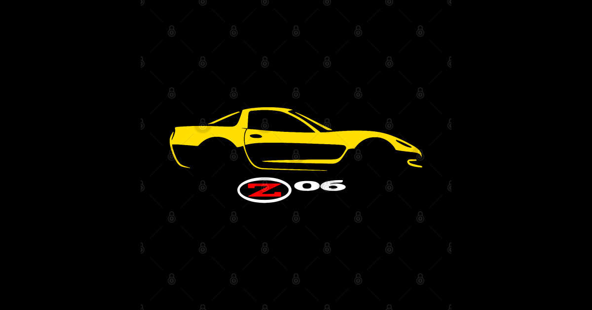 Millennium Yellow C5 Corvette Z06 Silhouette Art - Corvette C5 ...