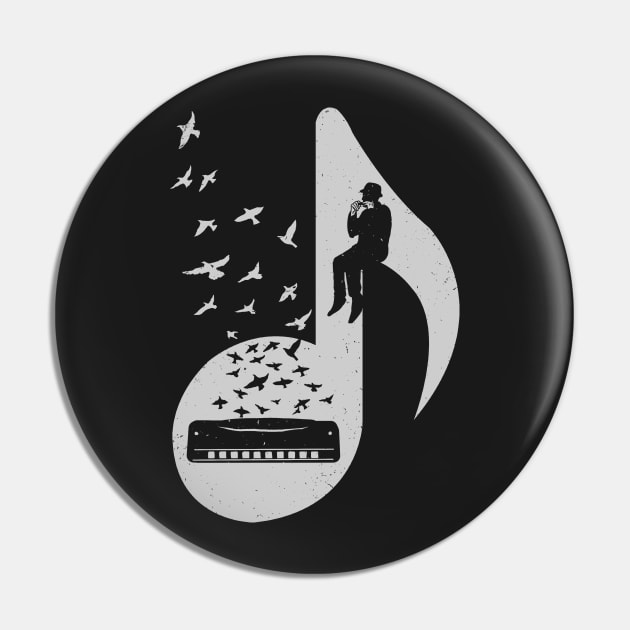 Musical - Harmonica - Harmonica Gifts - Pin | TeePublic