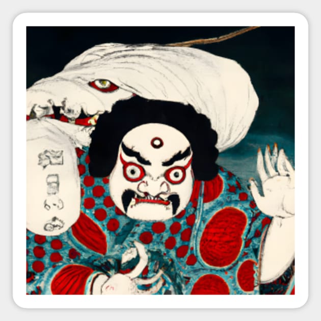Chochin obake, japanese ghost - Japanese Demon - Sticker | TeePublic