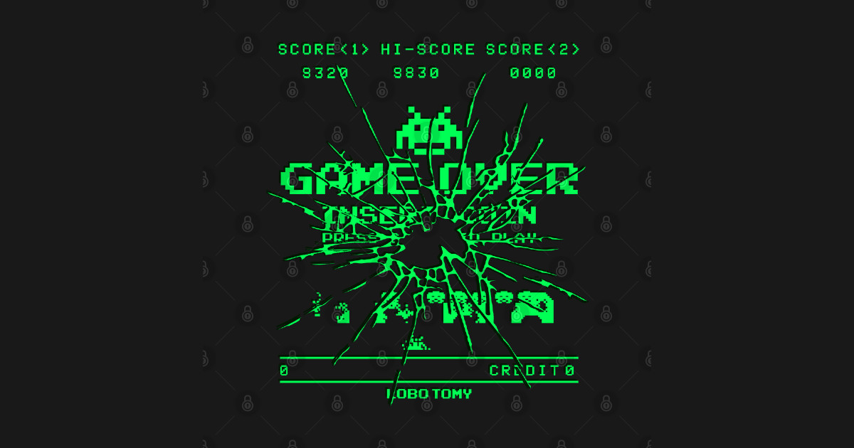 GAME OVER retro arcade game by LOBO TOMY - Arcade Games - T-Shirt ...