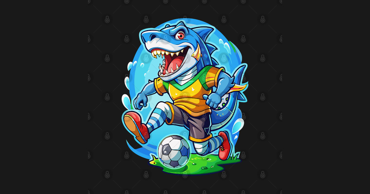 Shark Playing Football/Soccer - Shark - T-Shirt | TeePublic