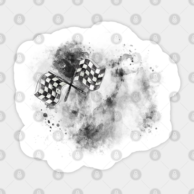 Racing .Checkered flag - Racing Checkered Flag - Sticker | TeePublic