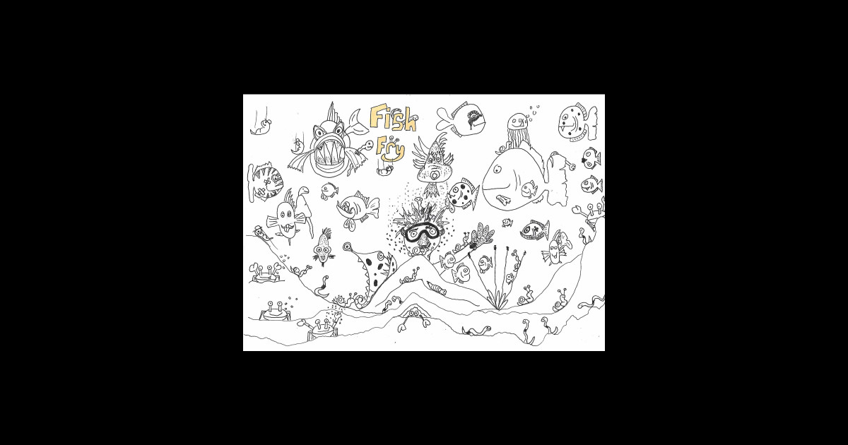 Fish Fry - Cartoon Fish - Sticker | TeePublic