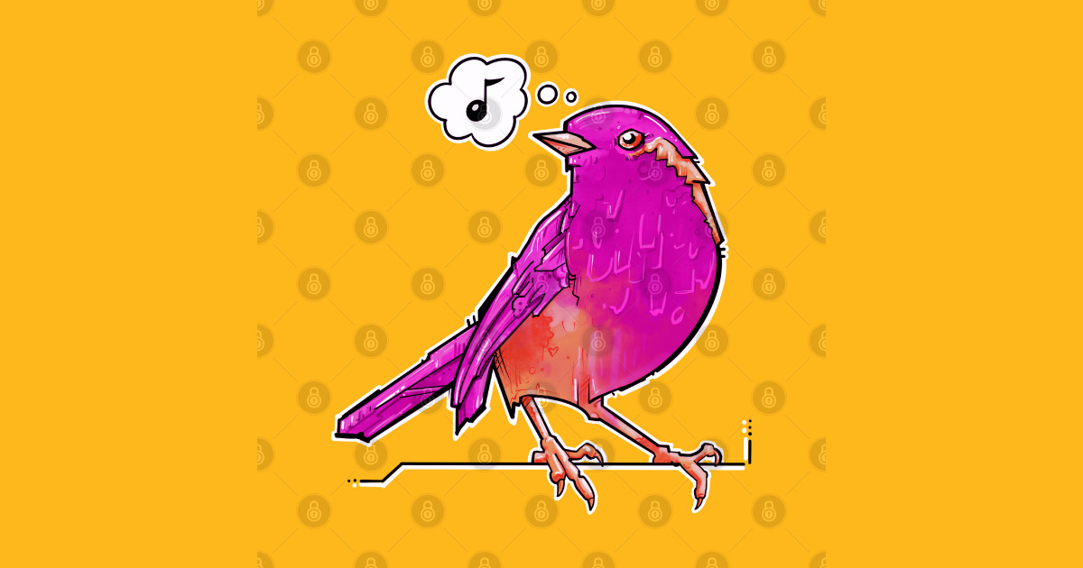 pink and red songbird - Pink Songbird - T-Shirt | TeePublic