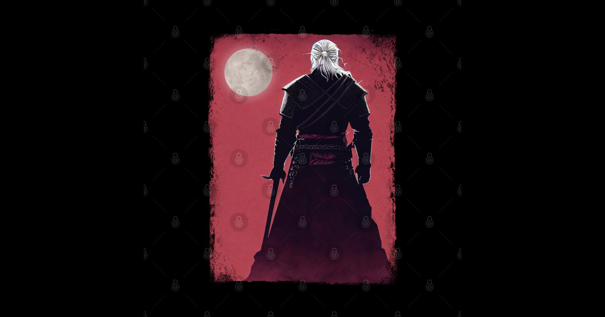 White Wolf Howling at the Moon - Red - Fantasy Witcher - Witcher ...