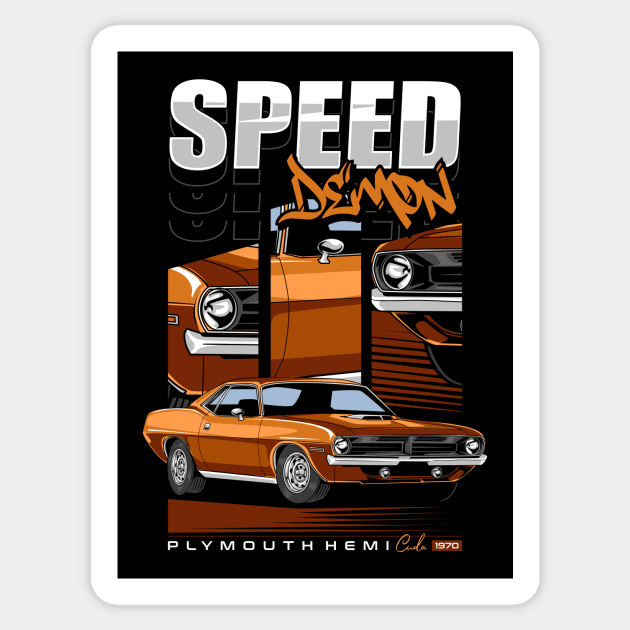 Retro 1970 Hemi Cuda - Retro 1970 Hemi Cuda - Sticker | TeePublic