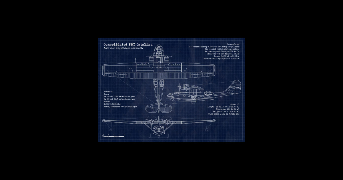 PBY Catalina Blueprint - Catalina - Sticker | TeePublic