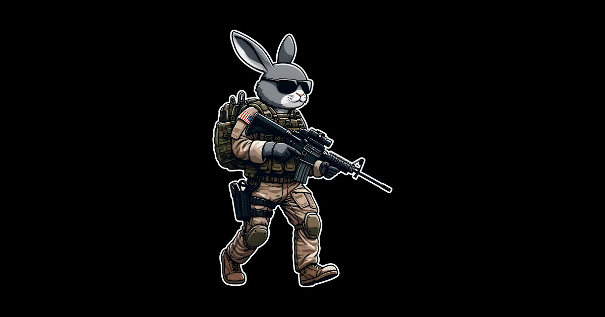 Tactical Rabbit - Rabbit - Sticker | TeePublic