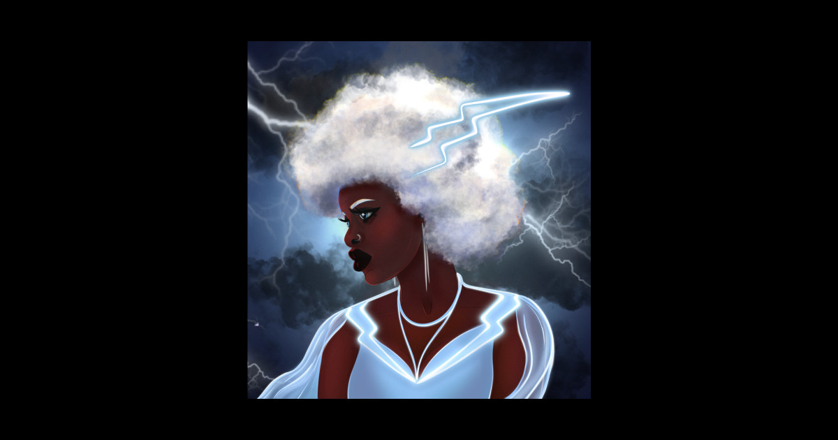 Lightning Queen - Black Woman - Sticker | TeePublic