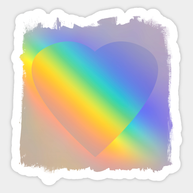 Rainbow Heart - Heart Shape Rainbow - Sticker | TeePublic