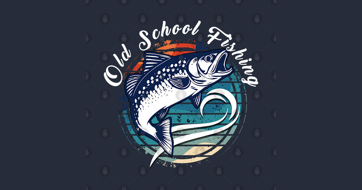 Old School Fishing Typography with Jumping Trout Vintage Design ...