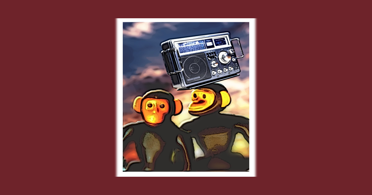 Monkey Ghetto Blaster Street Art - Monkey Art - T-Shirt | TeePublic