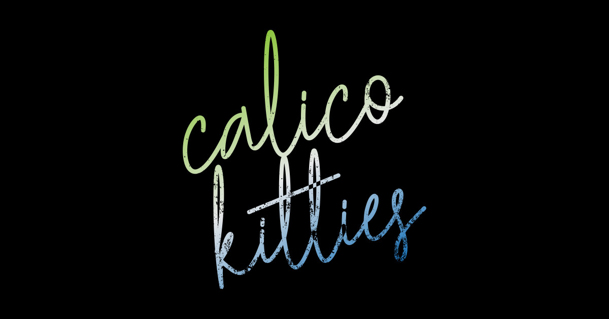 CURSIVE calico kitties - Cheercats - Sticker | TeePublic
