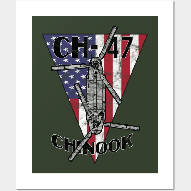 CH-47 Chinook Military Helicopter Patriotic Vintage - Ch 47 Chinook ...