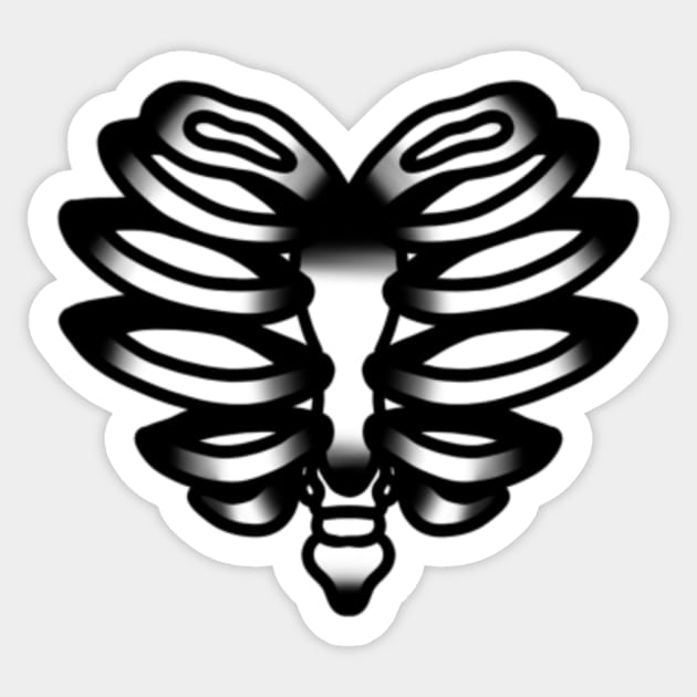 Rib Cage Heart - Rib Cage - Sticker | TeePublic