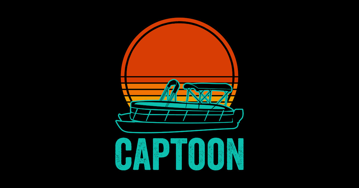 Pontoon Captain Funny Captoon Boat Lover - Pontoon Captain - Sticker ...
