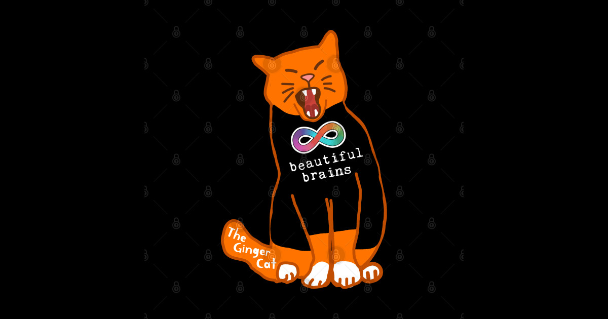 Beautiful Brain - Neurodiversity Cat - Sticker | TeePublic
