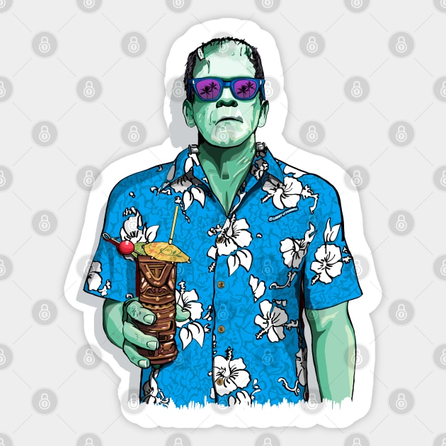 Tiki Frankenstein 2 - Spooky - Sticker | TeePublic