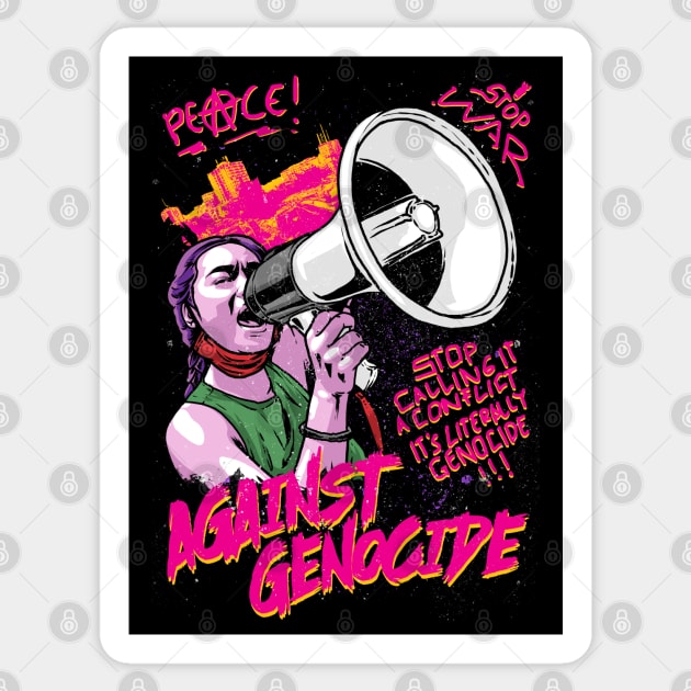 stop genocide pop art - Pop Art - Sticker | TeePublic