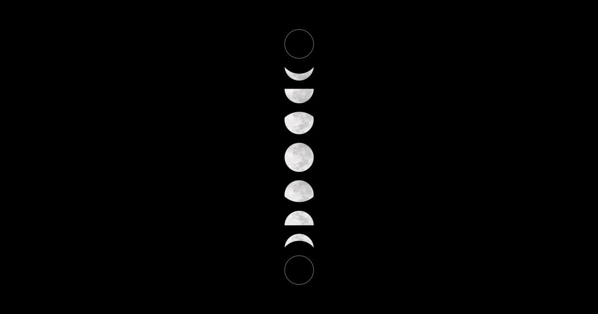 Phases of the Moon - Vertical - Moon Phases - Sticker | TeePublic