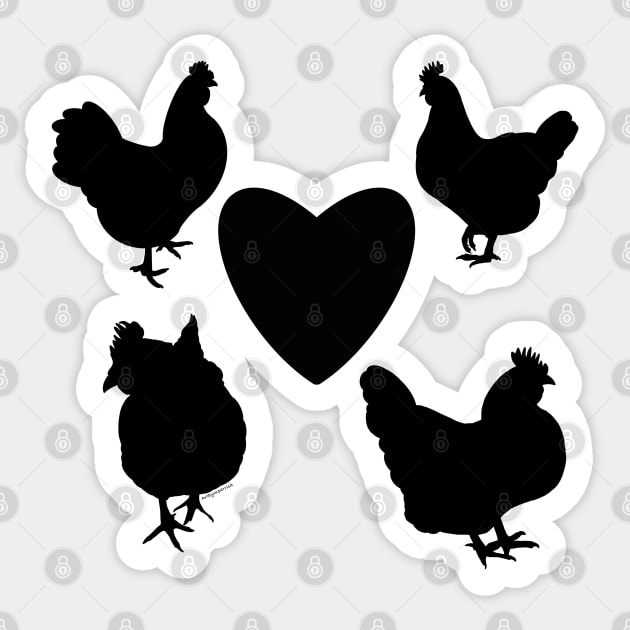Chicken silhouette - Chicken Lover - Sticker | TeePublic