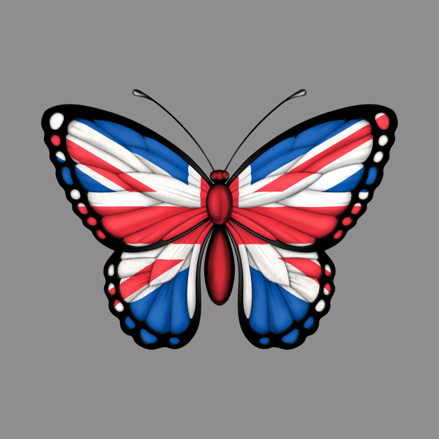 British Flag Butterfly - United Kingdom - Hoodie | TeePublic
