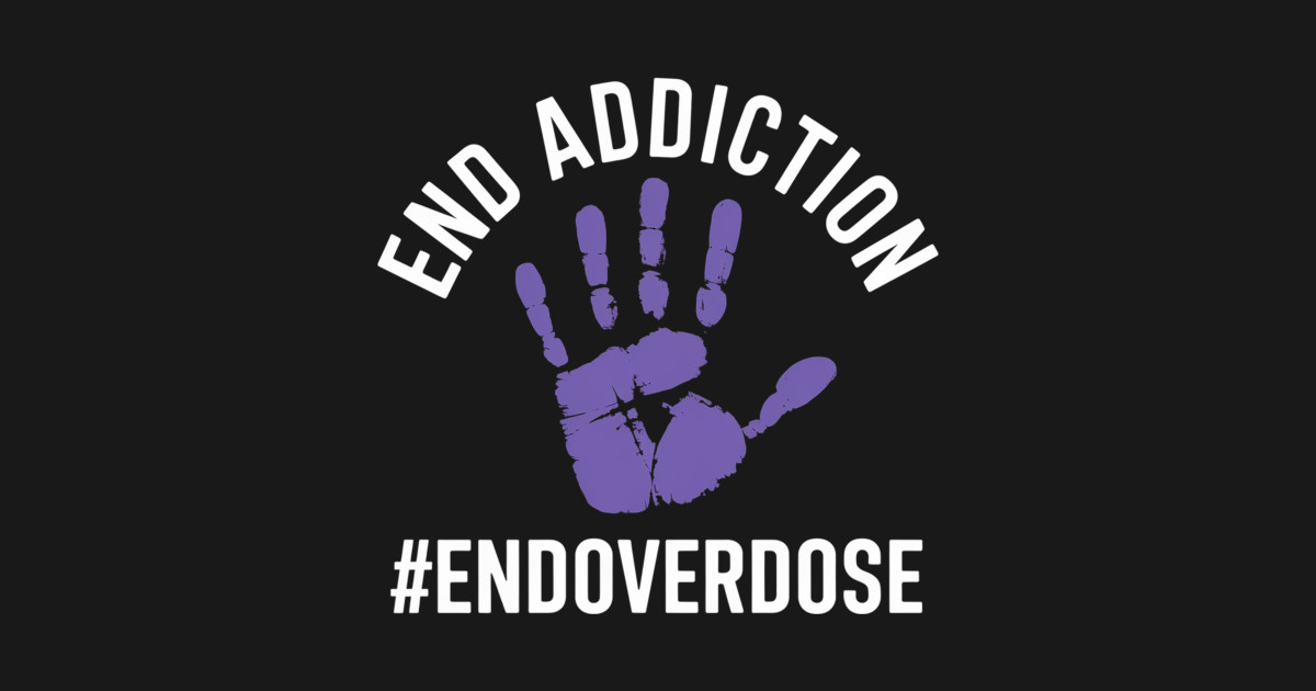 End Addiction Purple Ribbon Overdose Awareness - Overdose Awareness - T ...