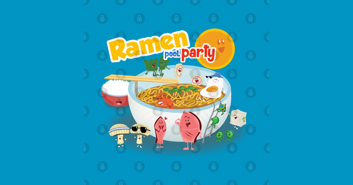 Ramen Pool Party - Kawaii - T-Shirt | TeePublic