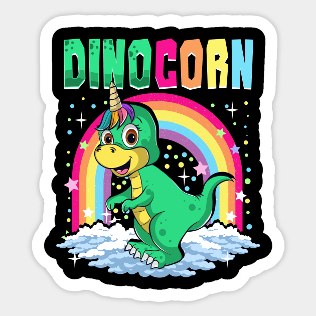 Cute Dinocorn Dinosaur & Unicorn Unisaur - Dinocorn - Sticker | TeePublic