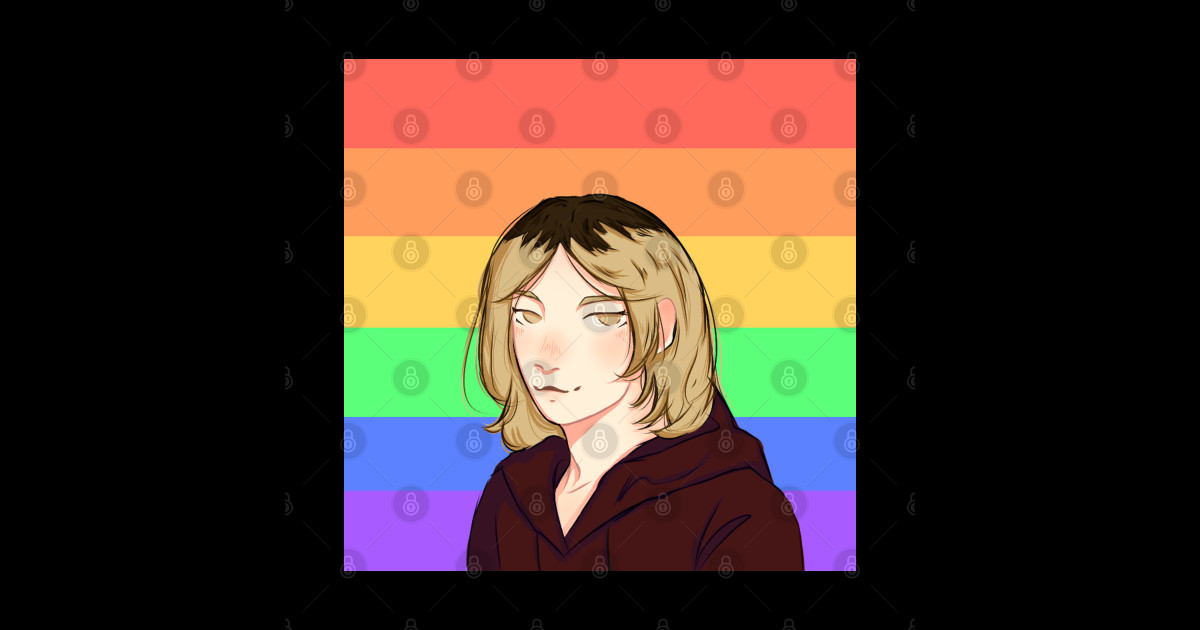 Kenma w/ Pride Flag - Kenma - Sticker | TeePublic