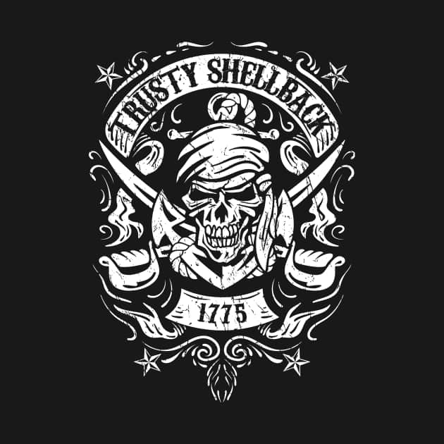 Trusty Shellback Skull and Swords Equator Crossing Naval Art ...