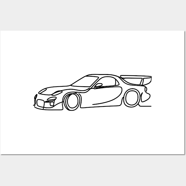 Mazda RX7 Line Drawing - Rx7 - Posters and Art Prints | TeePublic