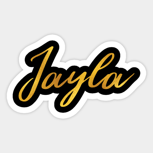 Jayla Name Hand Lettering in Faux Gold Letters - Jayla - Sticker ...