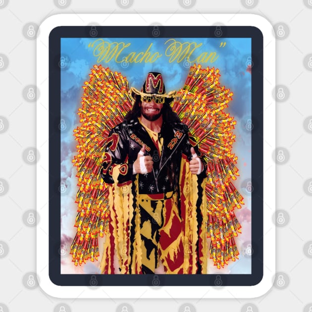 Macho Man Slim Jim Angel - Randy Savage Macho Man - Sticker | TeePublic