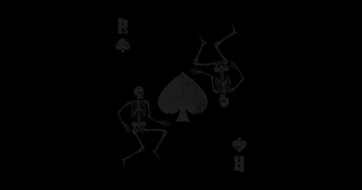 Ace Of Spades Card Skeleton Dance Gothic Halloween - Skeleton - Sticker ...