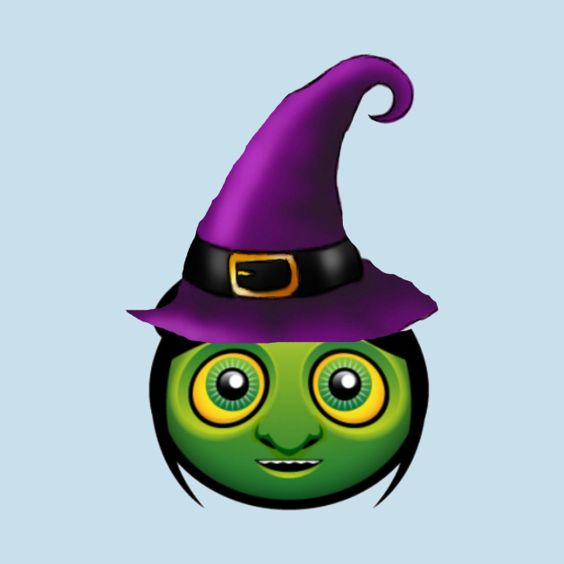 Green Wicked Witch Emoji Halloween Emoticon - Witch Emoticon - T-Shirt ...
