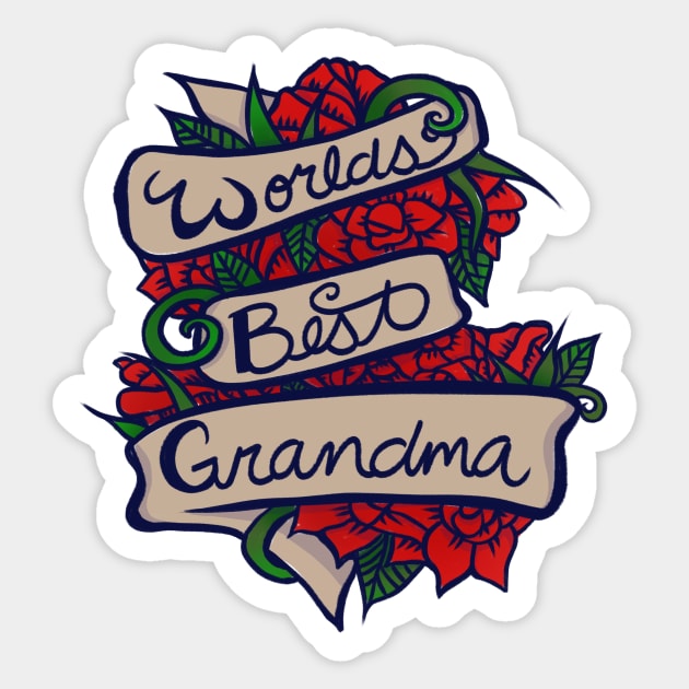 Worlds Best Grandma - Worlds Best Grandma - Sticker | TeePublic