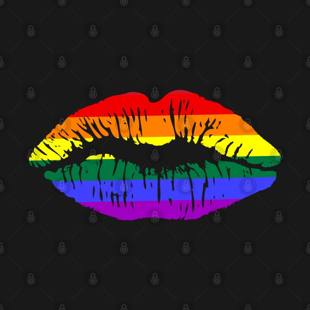 Rainbow Flag Lips Pride LGBTQ Month Gift - Rainbow Lips - T-Shirt ...