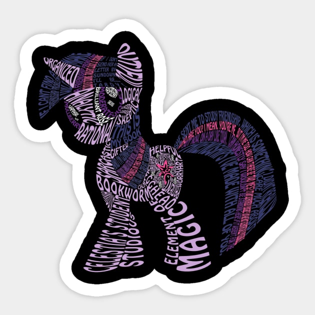 Wordy Twilight Sparkle - My Little Pony - Sticker | TeePublic