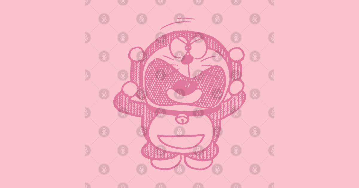 Angry Doraemon - Retro Pink 1969 - Doraemon - T-Shirt | TeePublic