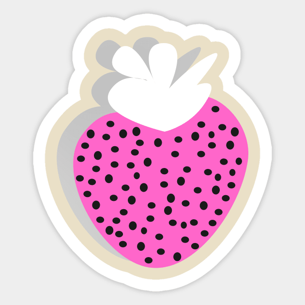Pink strawberry - Strawberry - Sticker | TeePublic