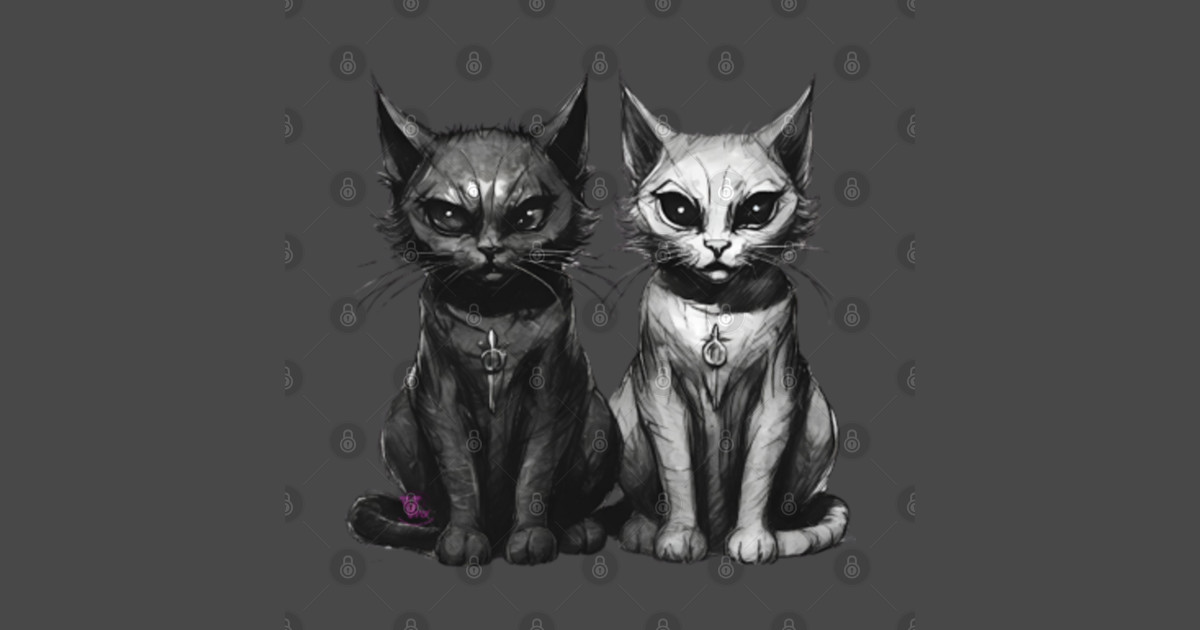 Evil Goth Cats - Cat - T-Shirt | TeePublic