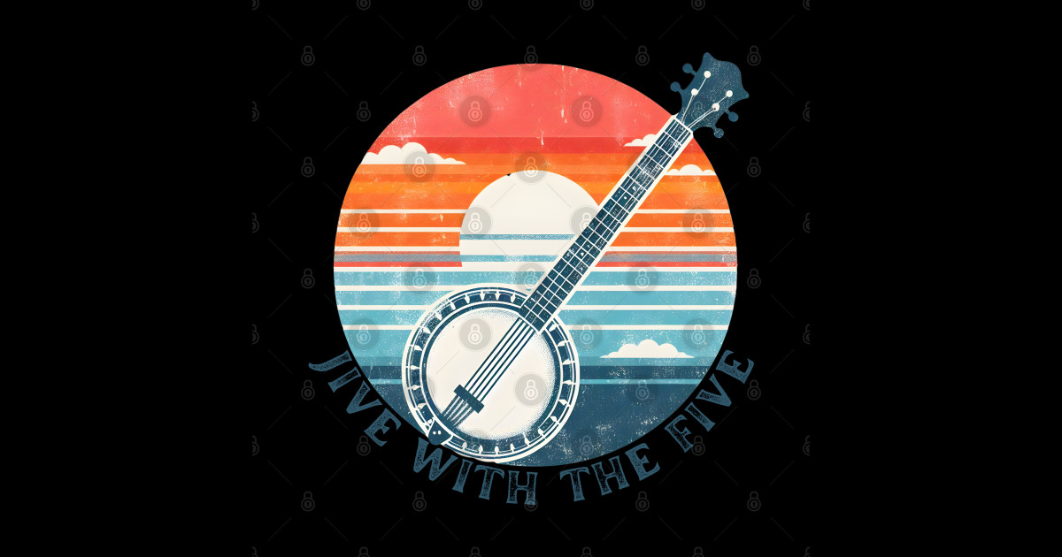Banjo vintage sunset - Banjo - Sticker | TeePublic