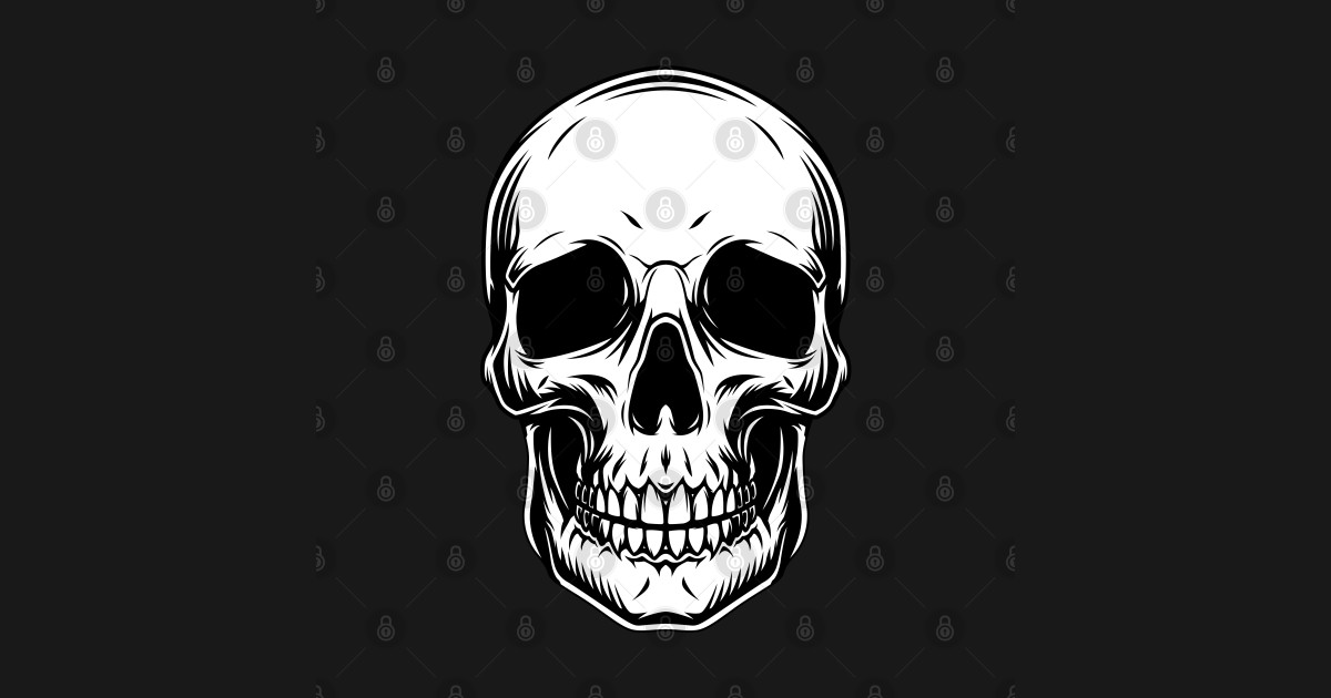 BIG SKULL BONES - TERROR HORROR HALLOWEEN - Skull Design - T-Shirt ...