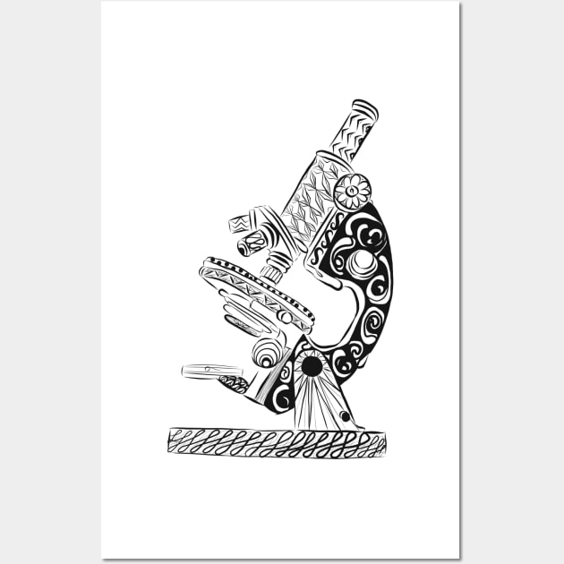 Scientific Microscope Line Drawing - Microscope - Posters and Art ...